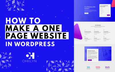 How to Make a One Page Website In WordPress | Create a Single Page Website